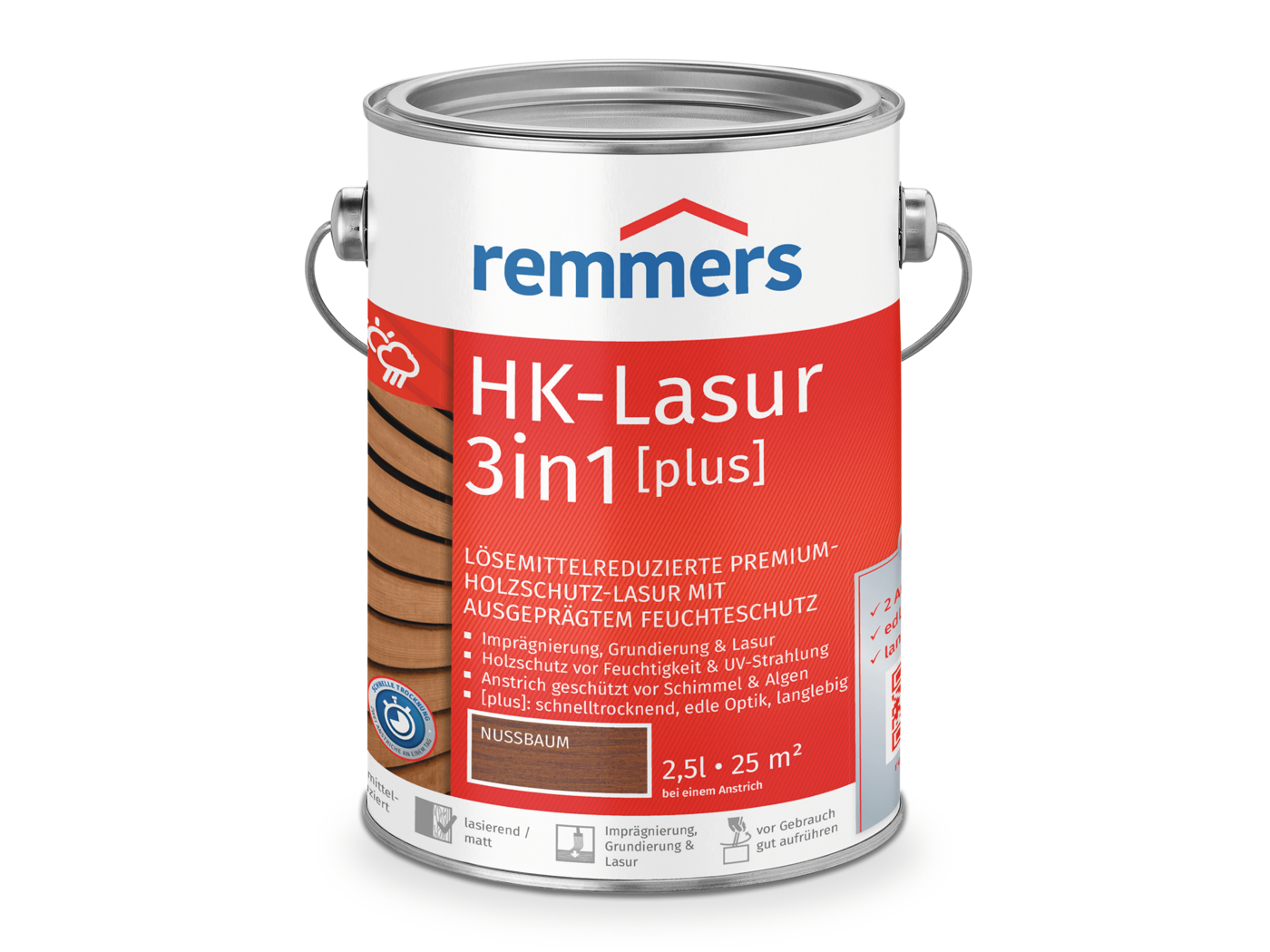 Remmers HK-Lasur 3in1 Plus Nussbaum - Aidol HK-Lasur - Wurzbacher GmbH